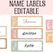 Classroom Labels, Student Name Tags, Back to School Labels, Editable ...