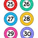 Printable Colorful Round Number Tags, Number Labels, Number Posters ...
