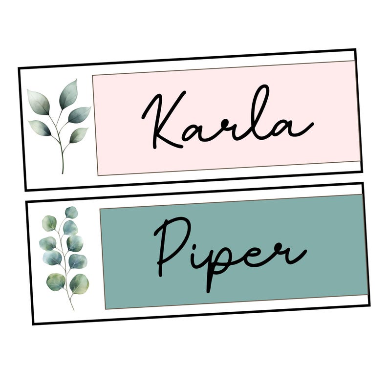 Editable Botanical Classroom Nametags, Boho Student Labels (PDF, PPTX ...