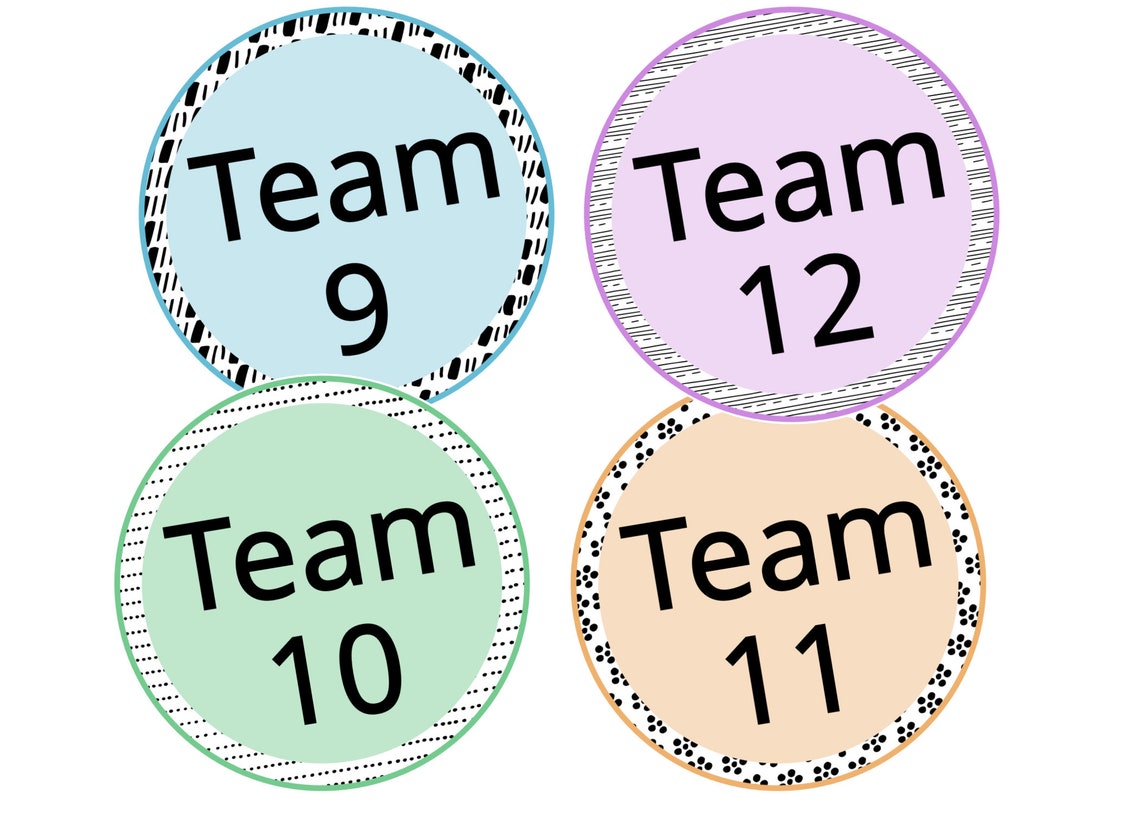 Boho Pastel Rainbow Classroom Table Team and Group Numbers - Etsy