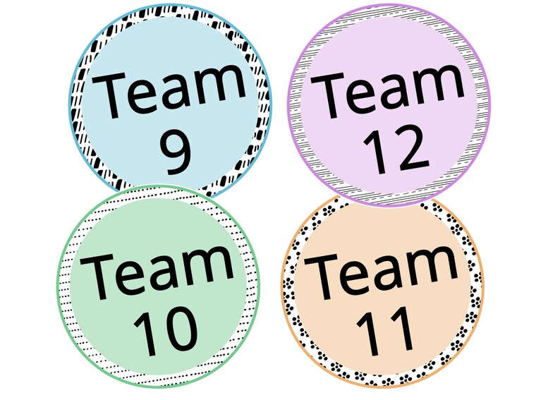 Boho Pastel Rainbow Classroom Table Team and Group Numbers - Etsy