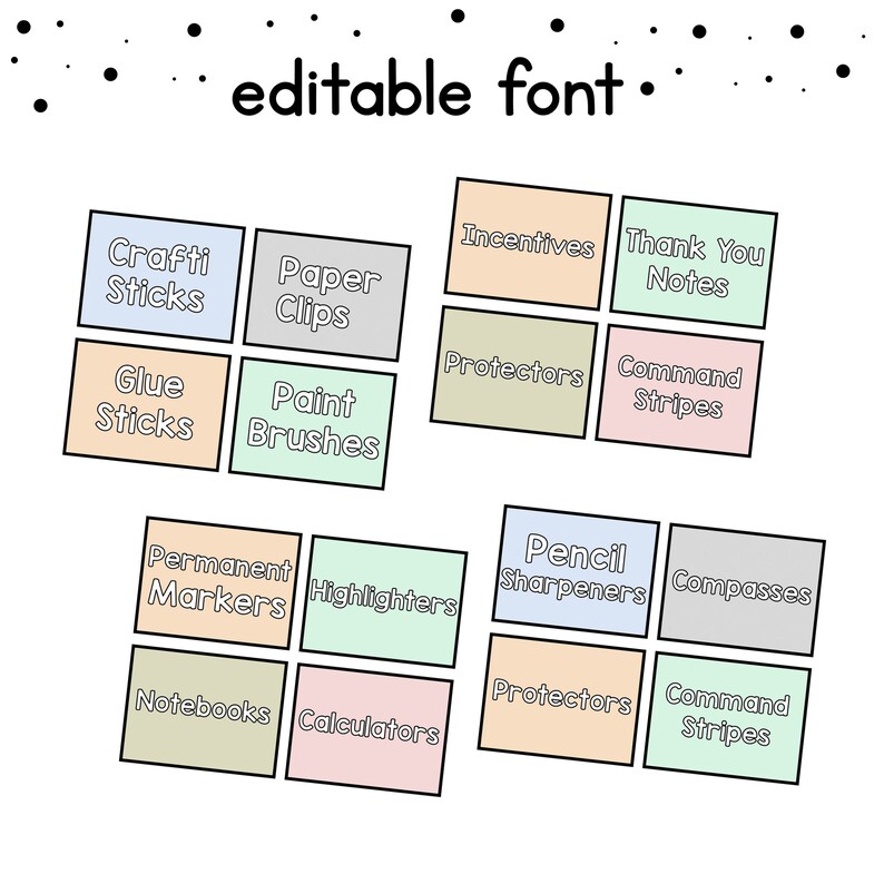 Printable Calm Colors Classroom Supplies Labels, Classroom Supplies ...