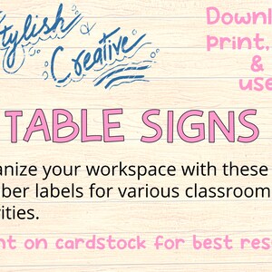 Boho Calm Colors Classroom Table Numbers, Table, Team and Group Numbers ...