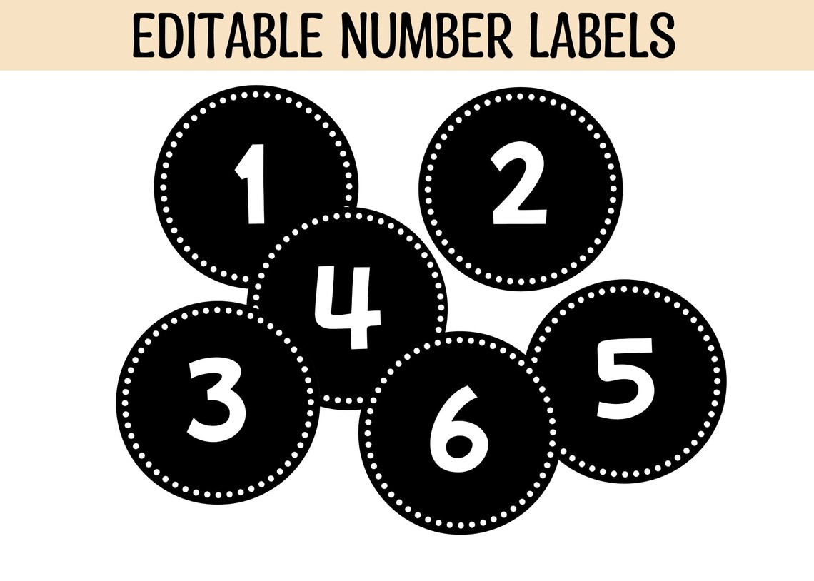 Number Labels, Classroom Calendar Numbers, Printable Number Labels ...