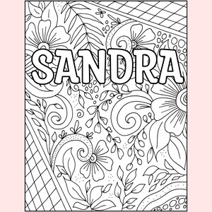 Personalized Name Coloring Pages, Floral Designs (PDF & PPTX) - Etsy