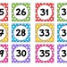 Bright Polka Dots Number Labels, Calendar Number Labels, Locker Numbers ...
