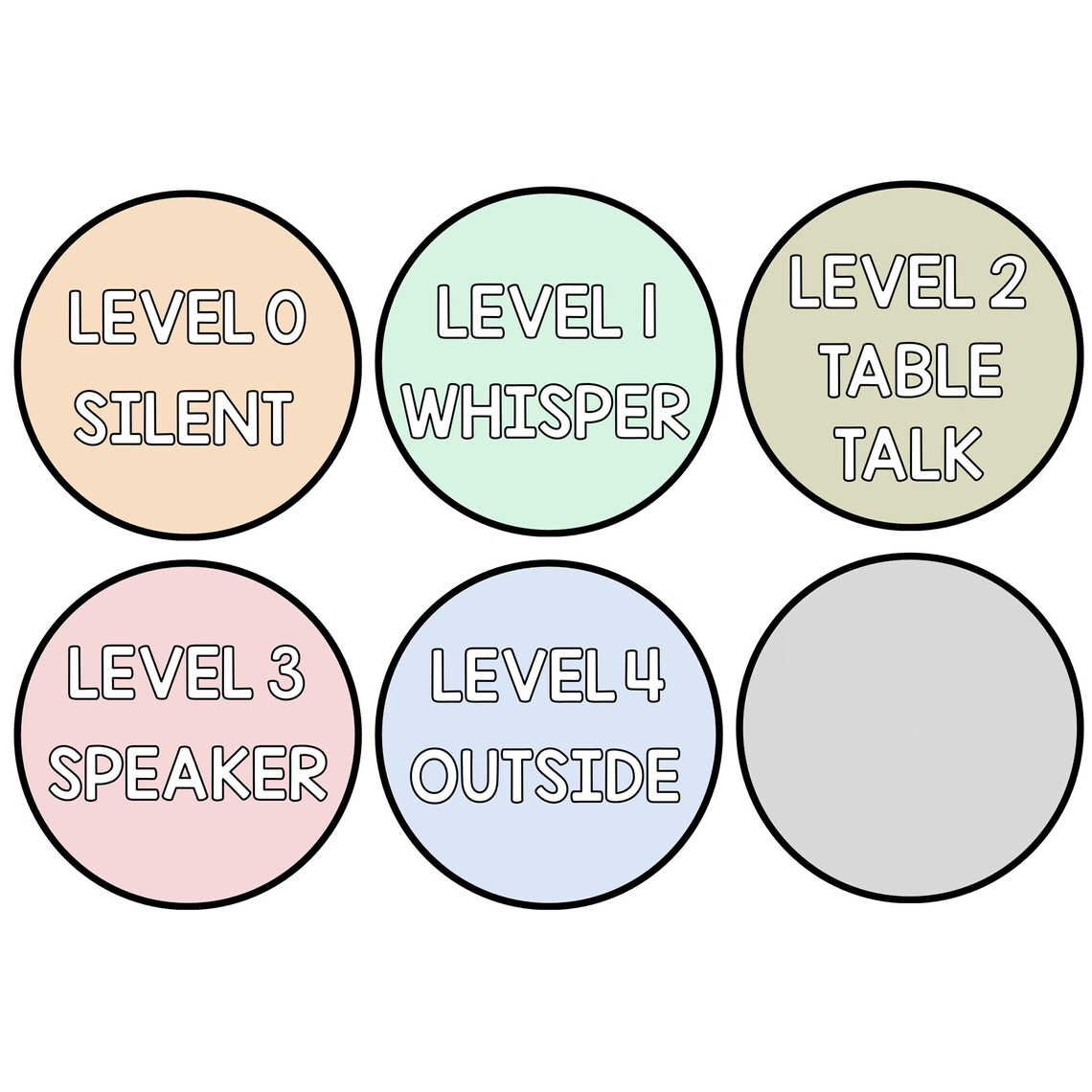 Calm Colors Classroom Voice Level Cards, Editable Labels (PDF) - Etsy