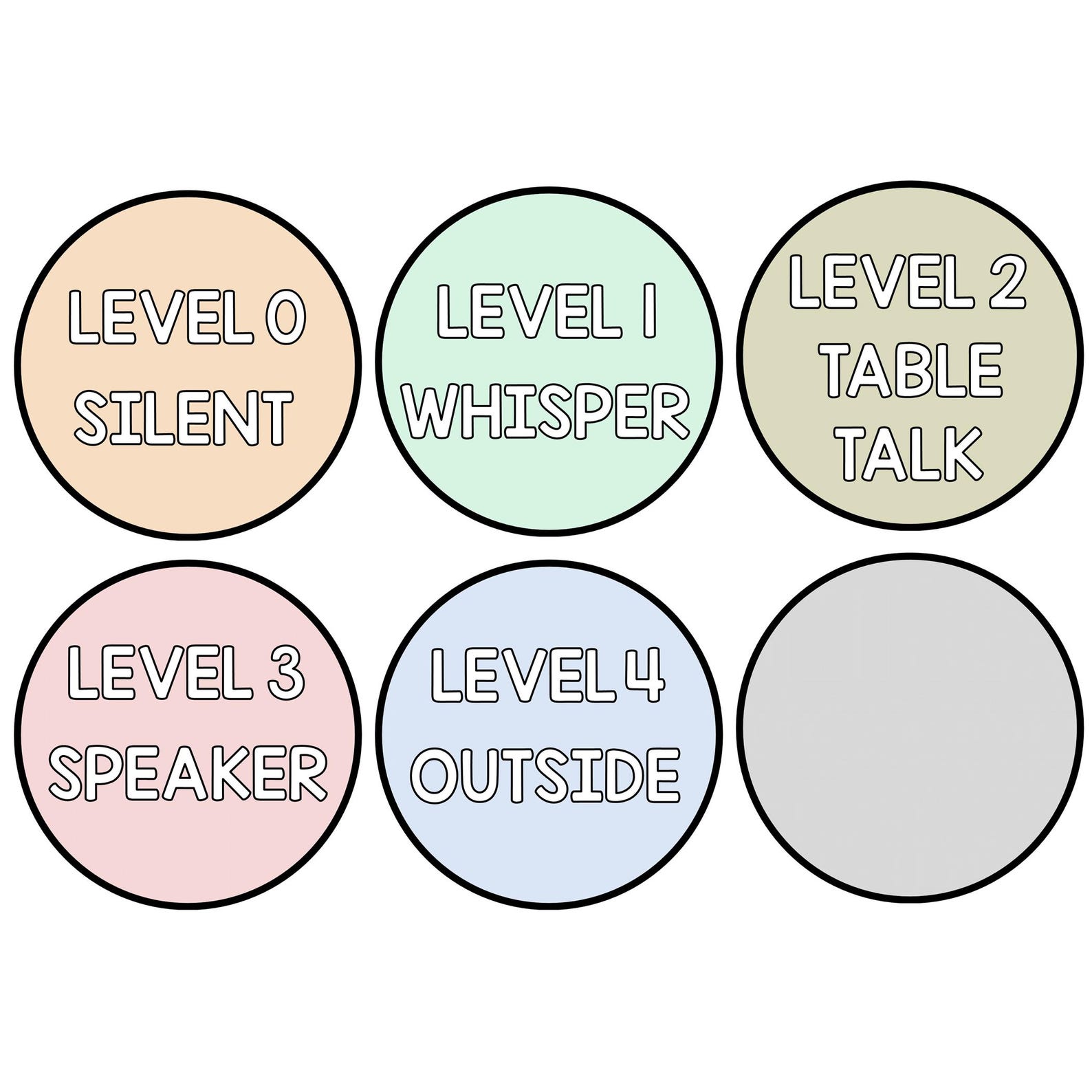 Printable Calm Colors Classroom Voice Level Cards, Editable Classroom ...