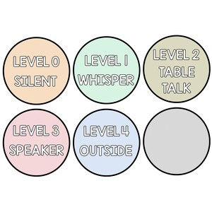 Printable Calm Colors Classroom Voice Level Cards, Editable Classroom ...