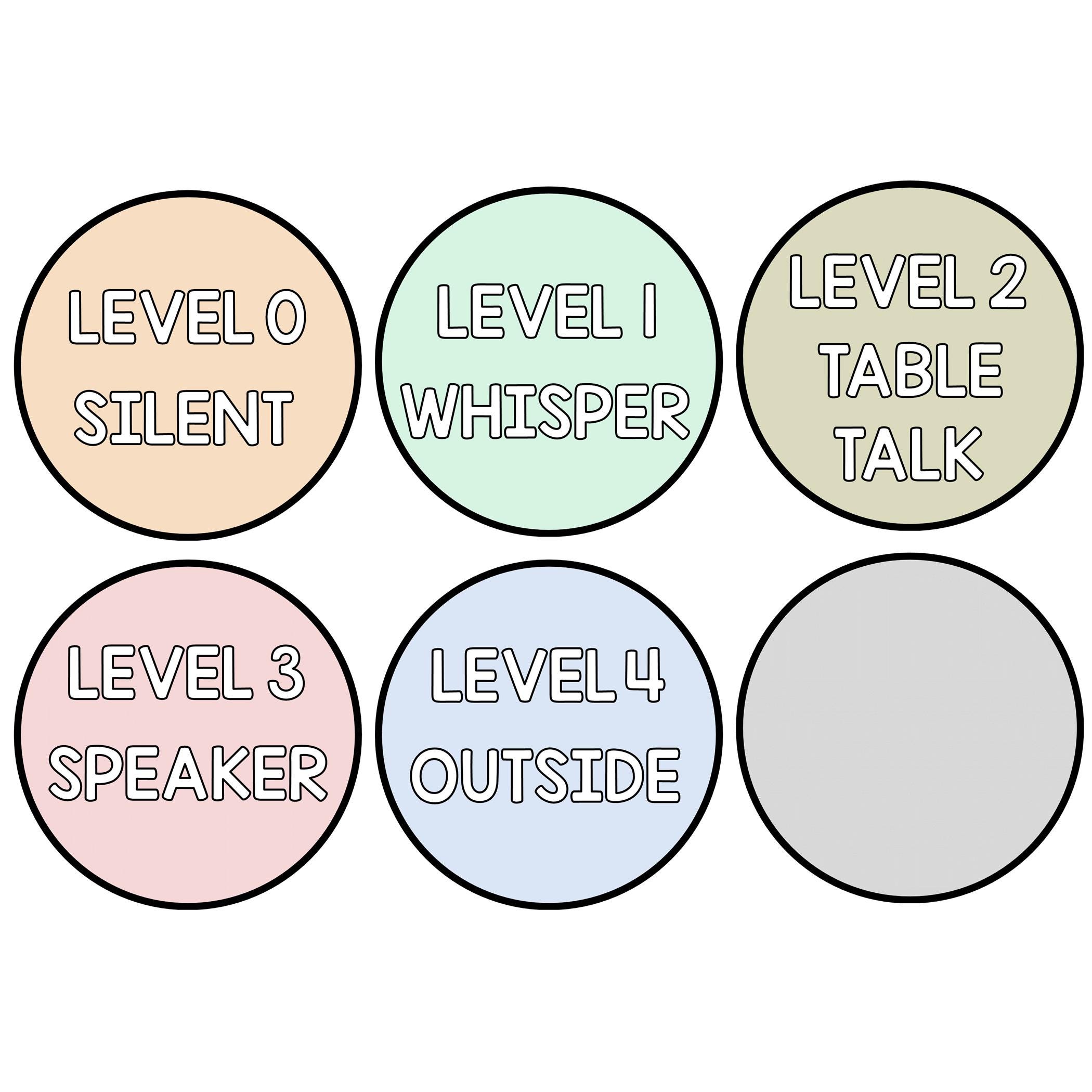 Printable Calm Colors Classroom Voice Level Cards, Editable Classroom ...