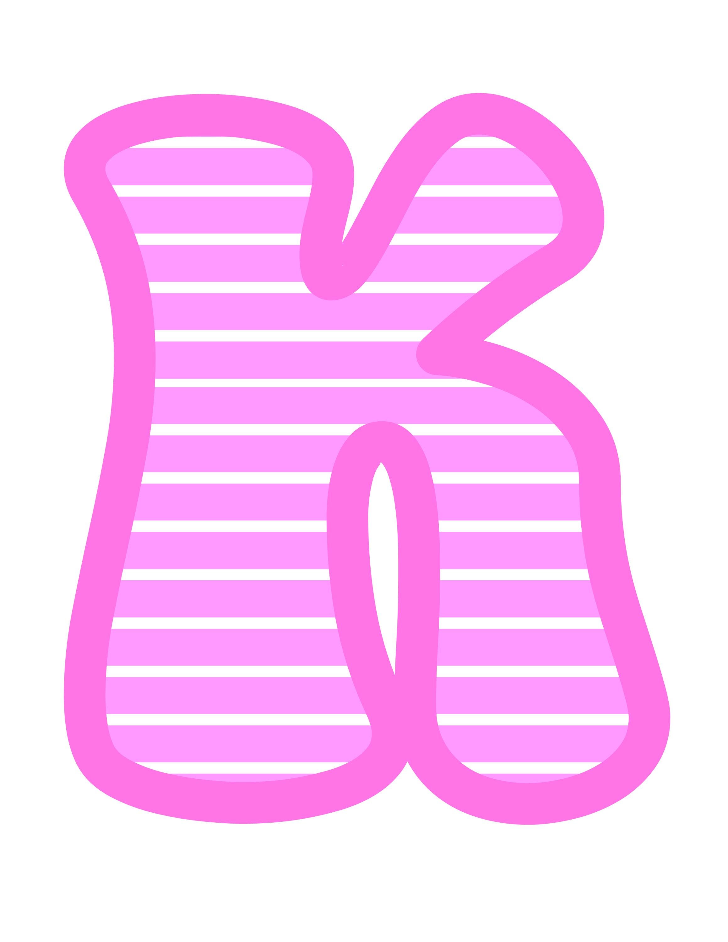 Printable Pink Lined Bulletin Board Letters, Alphabets for Kids ...