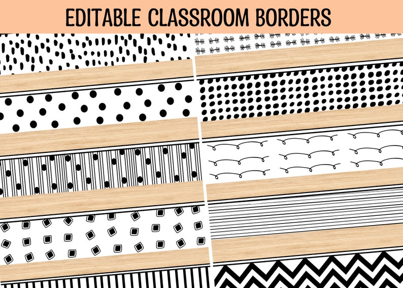 Boho Classroom Bulletin Board Borders, Minimalist Decor (PPTX) - Etsy