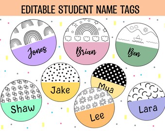 BOHO Neutral Student Name Tags and Class Labels for Classroom - Etsy