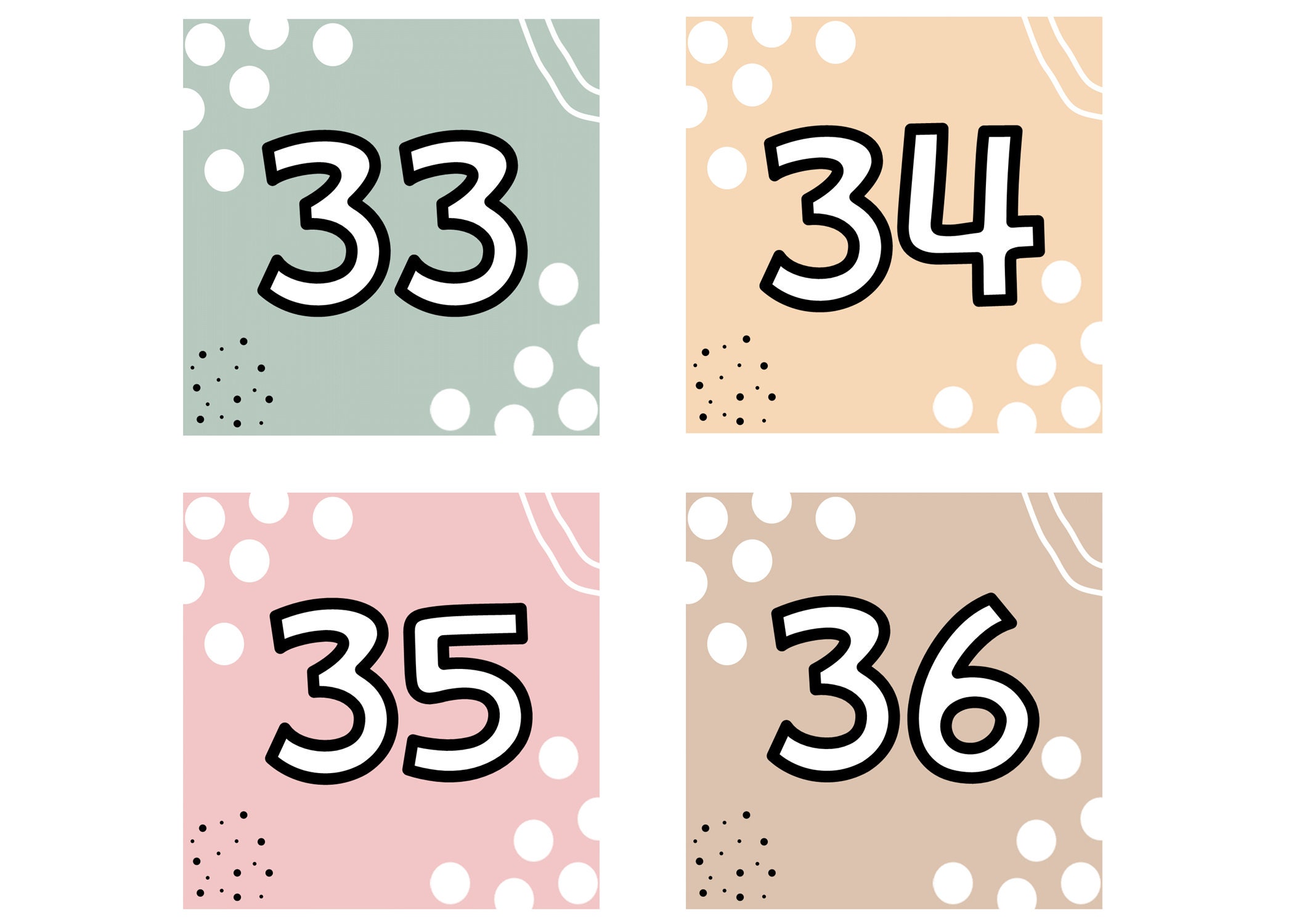 Printable Number Labels Classroom Calendar Numbers Number - Etsy
