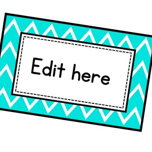 Chevron Name Labels,small Name Labels, Back to School Labels, Editable ...