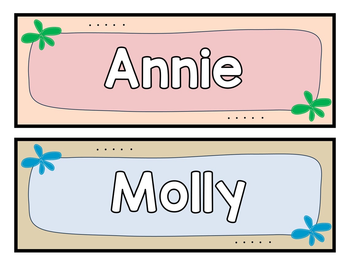 Printable Student Name Labels, Boho Name Tags, Cubby Name Plates ...