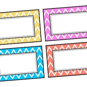 Chevron Name Labels,small Name Labels, Back to School Labels, Editable ...
