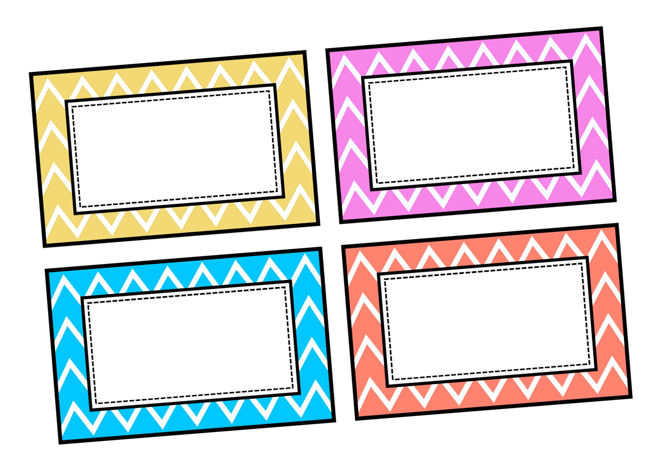 Chevron Name Labels,small Name Labels, Back to School Labels, Editable ...