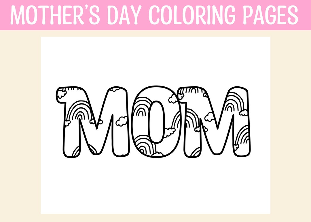 Mom Coloring Pages, Editable Mom Coloring Worksheets for Kid, Coloring ...
