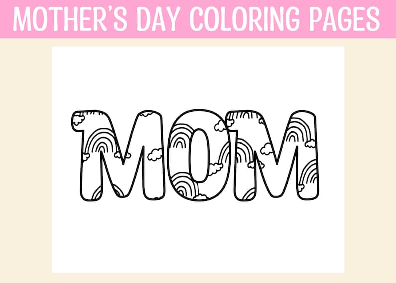 Mom Coloring Pages, Editable Mom Coloring Worksheets for Kid, Coloring ...