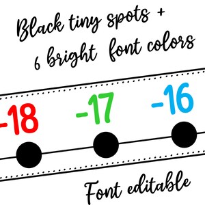 Black and Bright Large Number Line Wall Display,editable Classroom ...