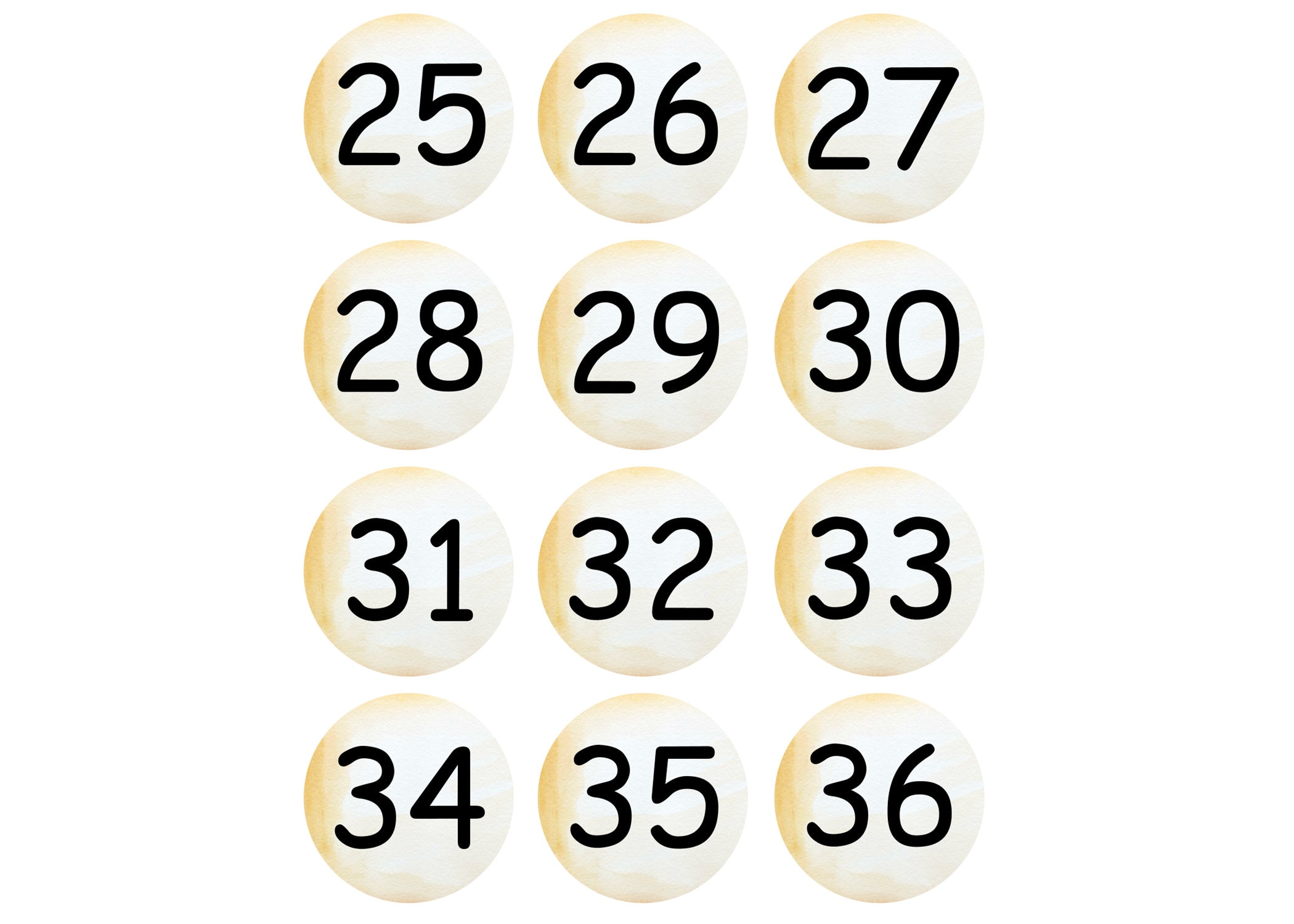 Printable Number Labels, Vintage Number Labels,back to School Number ...