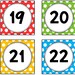 Bright Polka Dots Number Labels, Calendar Number Labels, Locker Numbers ...