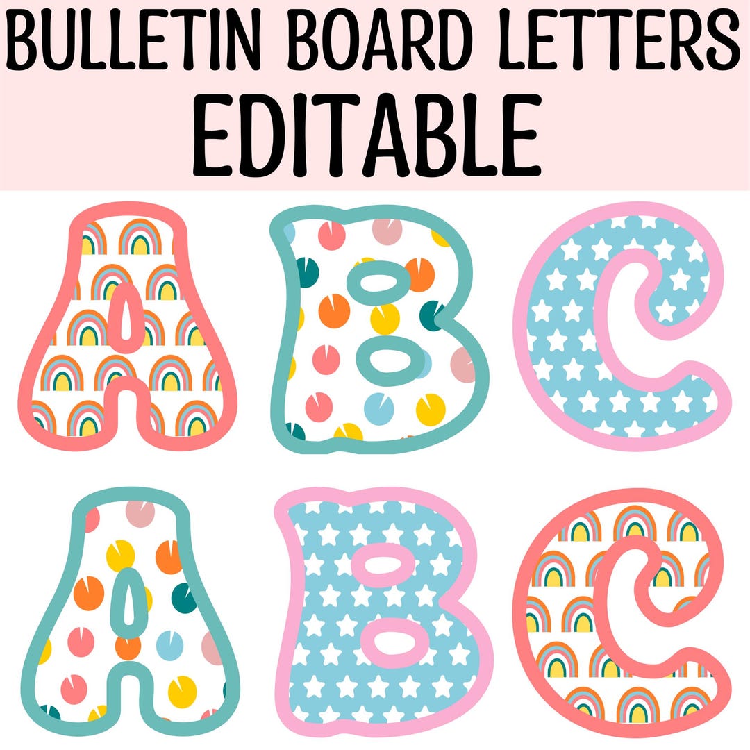 Printable Boho Bulletin Board Letters Bundle Pack, Alphabets for Kids ...