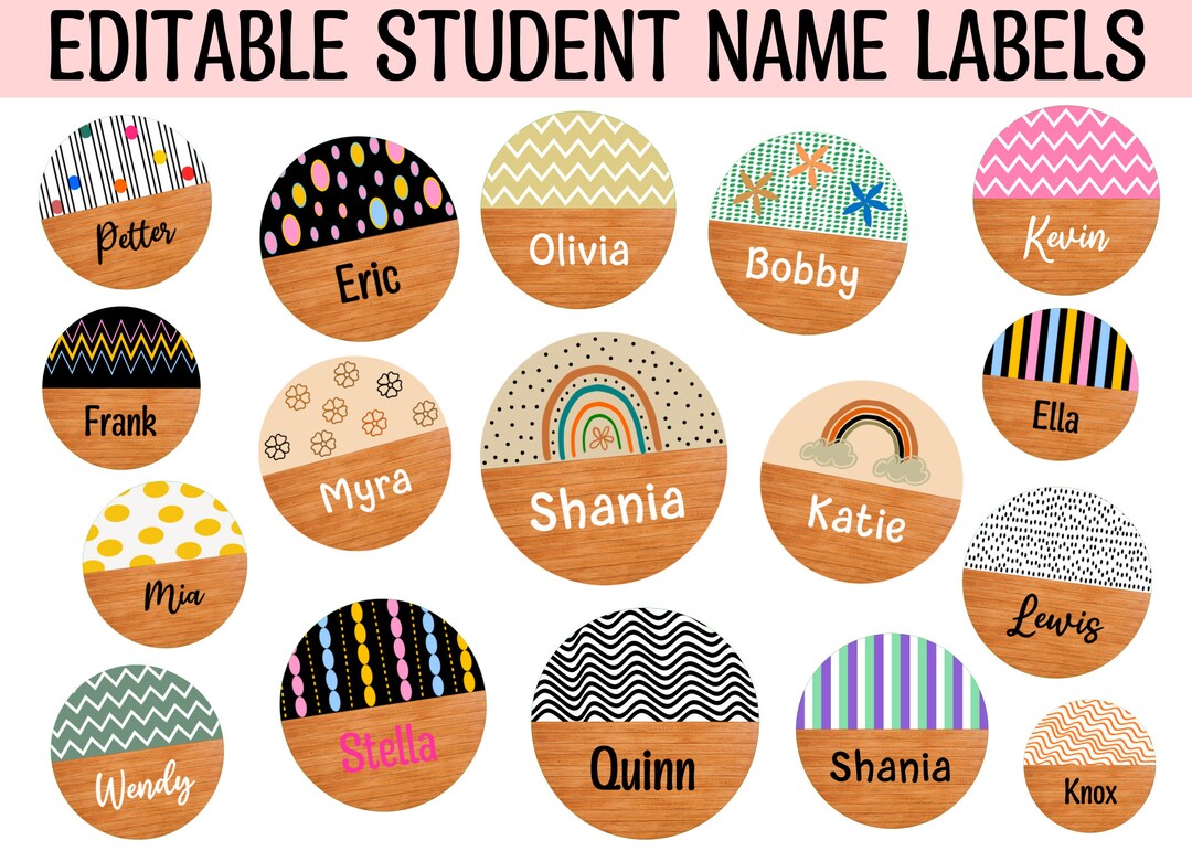 Name Labels Editable Student Name Labels, Cubbies Labels, Stations ...