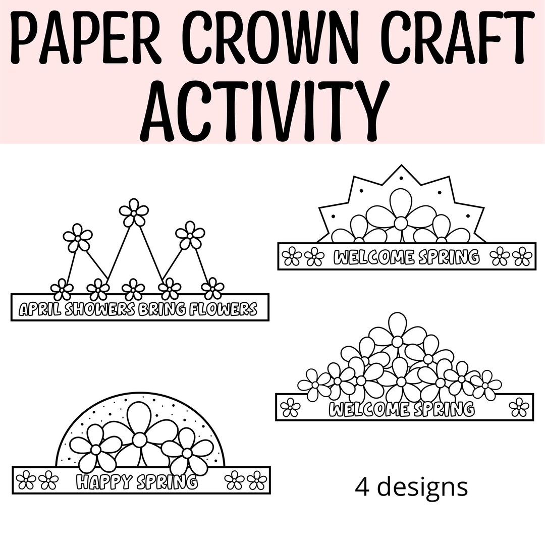 Spring Paper Crown Craft Activity for Kids (4 Designs) - Etsy Canada