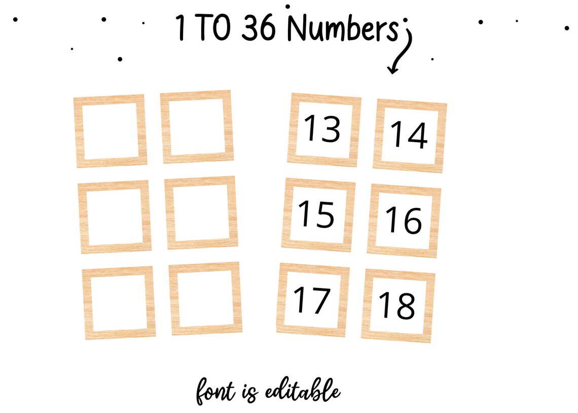 Printable Classroom Calendar Numbers Square Number Cards - Etsy Canada