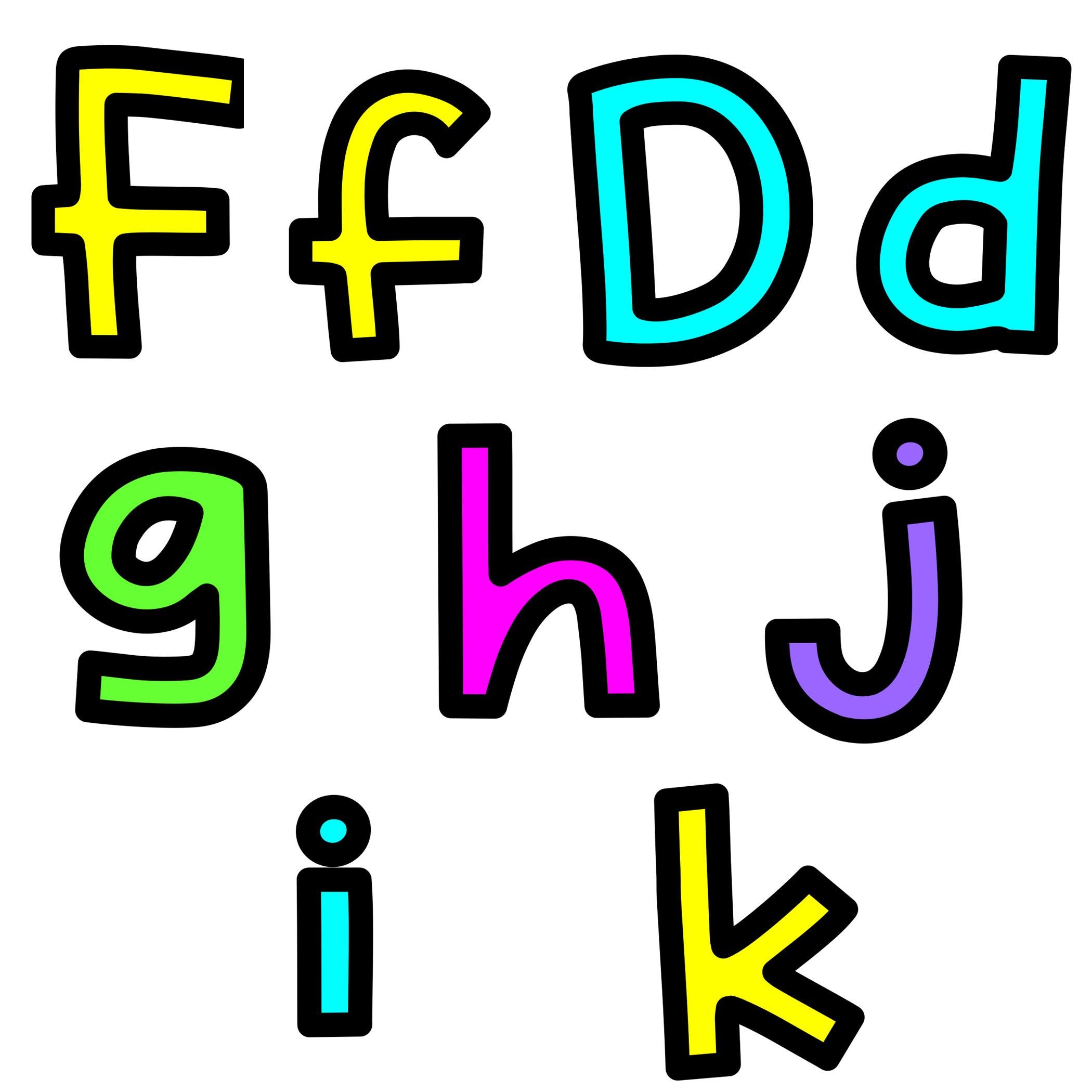 Printable Bulletin Board Letters, Neon Large Alphabet Letters, Wall ...