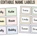 Printable Boho Neutral Name Labels, Student Name Labels, Classroom ...