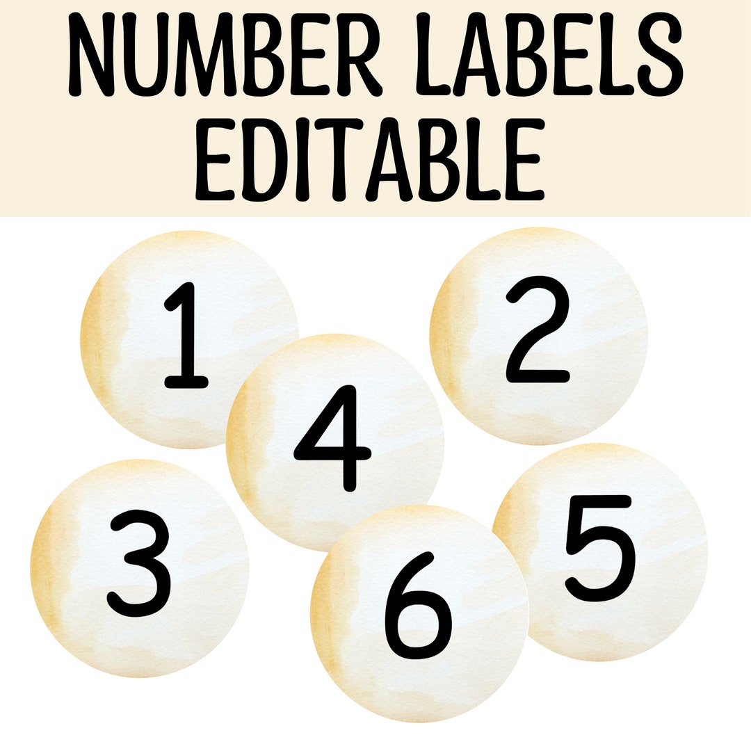 Printable Number Labels, Vintage Number Labels,back to School Number ...