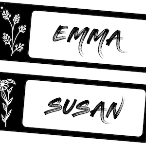 Black and White Classroom Labels, Student Name Tags, Printable ...