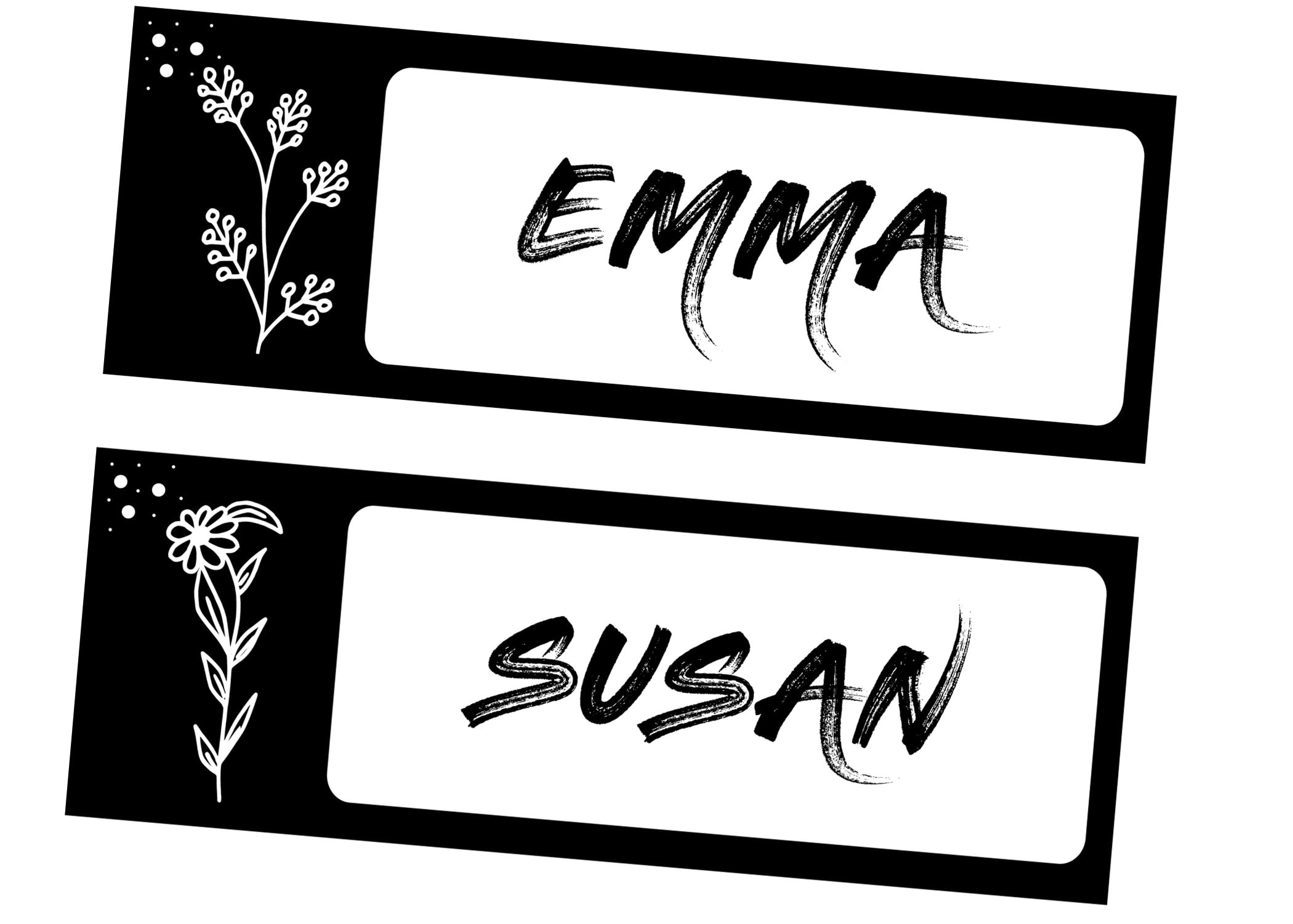 Black and White Classroom Labels, Student Name Tags, Printable ...