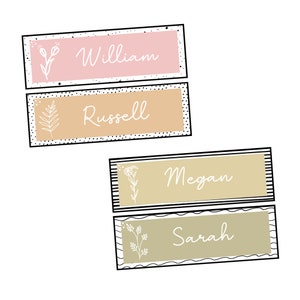 Printable Botanical Student Name Plates, Editable Autumn Classroom ...