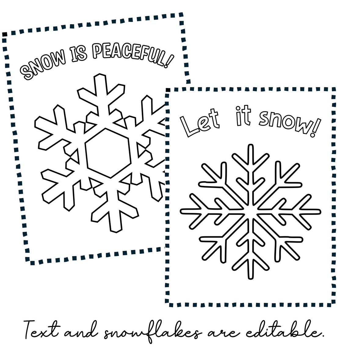Printable Winter Snowflakes Coloring Worksheets, Editable Coloring ...