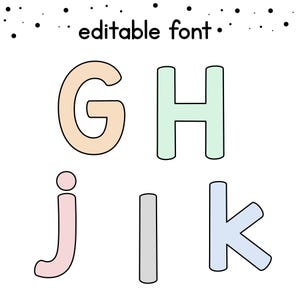 Printable Calm Colors Bulletin Board Letters, Large Alphabet Letters ...