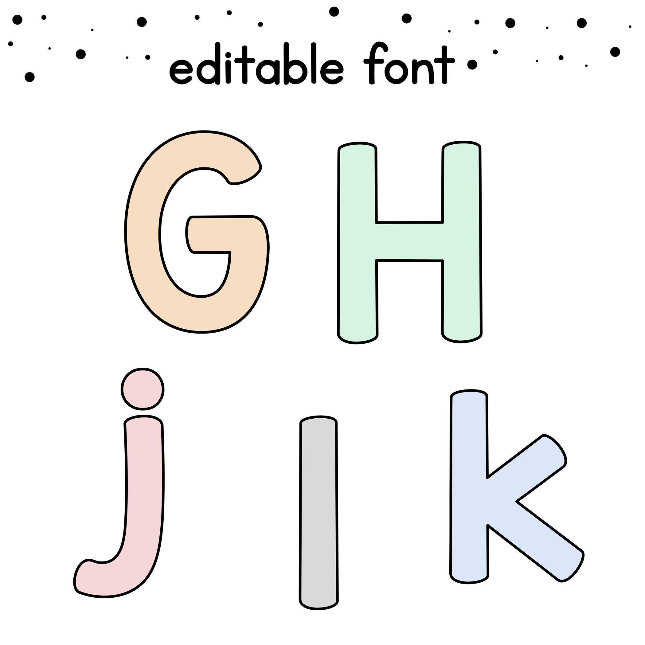 Printable Calm Colors Bulletin Board Letters, Large Alphabet Letters ...