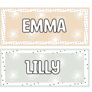 Printable Boho Neutral Name Labels, Student Name Labels, Classroom ...