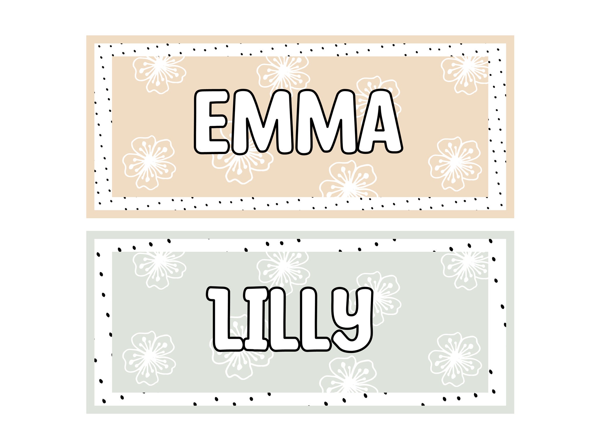 Printable Boho Neutral Name Labels, Student Name Labels, Classroom ...