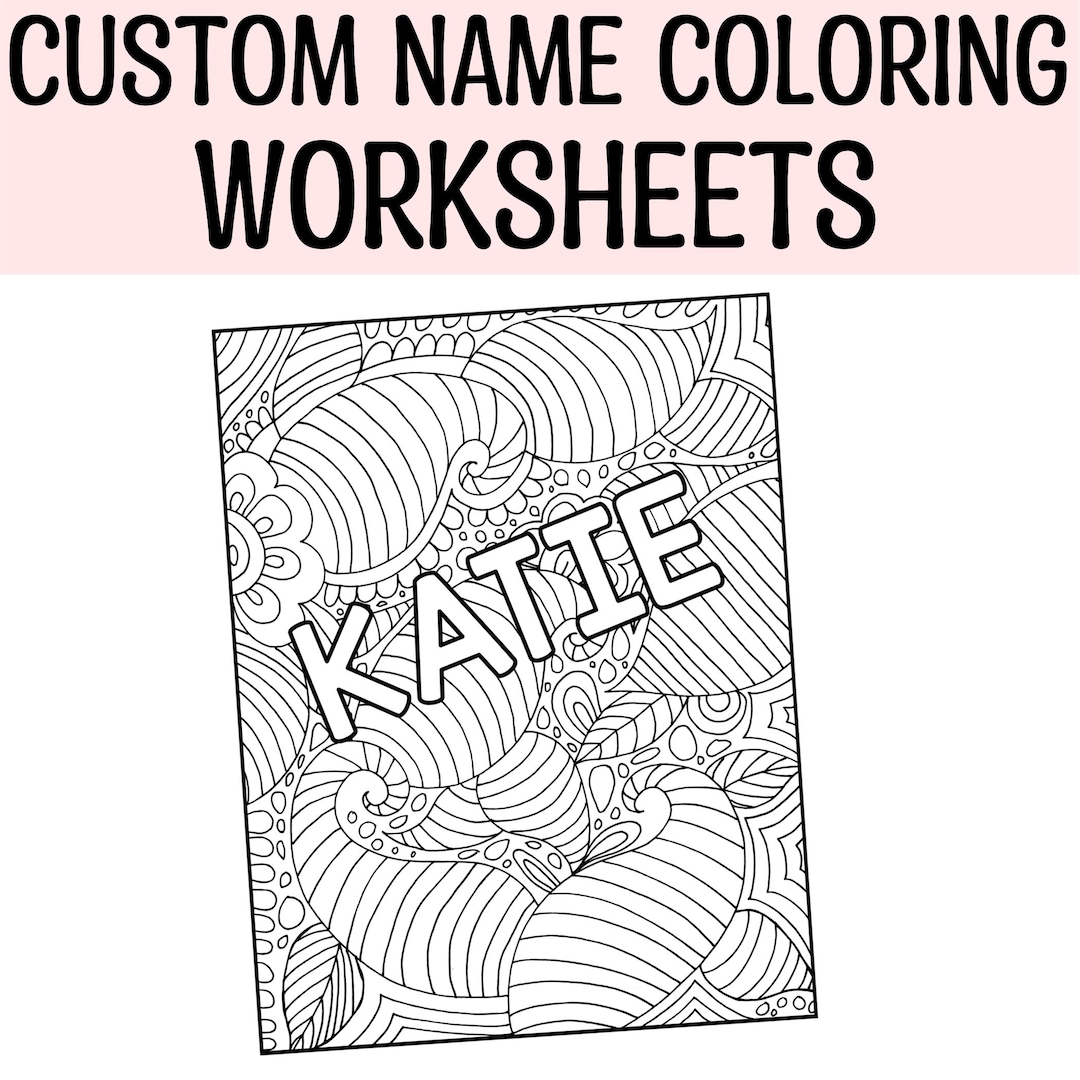 Back to School Custom Name Coloring Worksheets, Coloring Activity ...