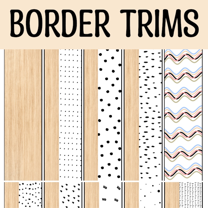 Bulletin Board Borders, Office Borders, Boho Neutral Borders, Classroom ...
