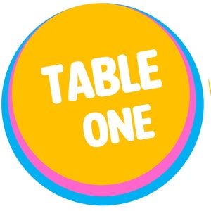 Classroom Table Numbers, Class Table Numbers, Table, Team, Group Labels ...