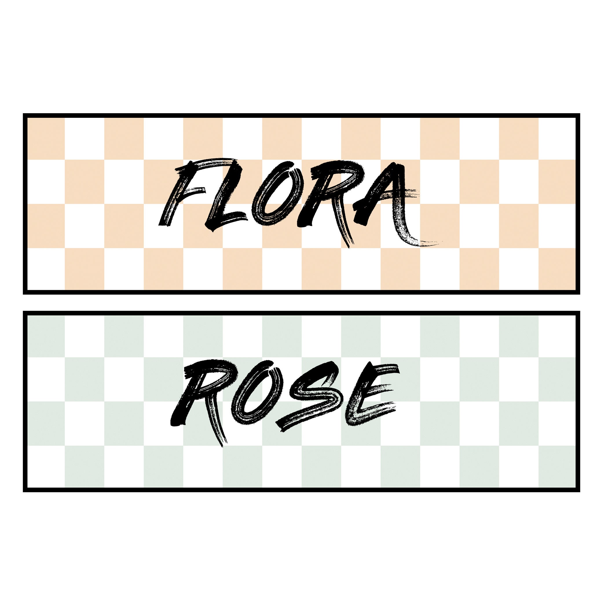 Printable Checkered Student Name Labels, Editable Classroom Labels ...