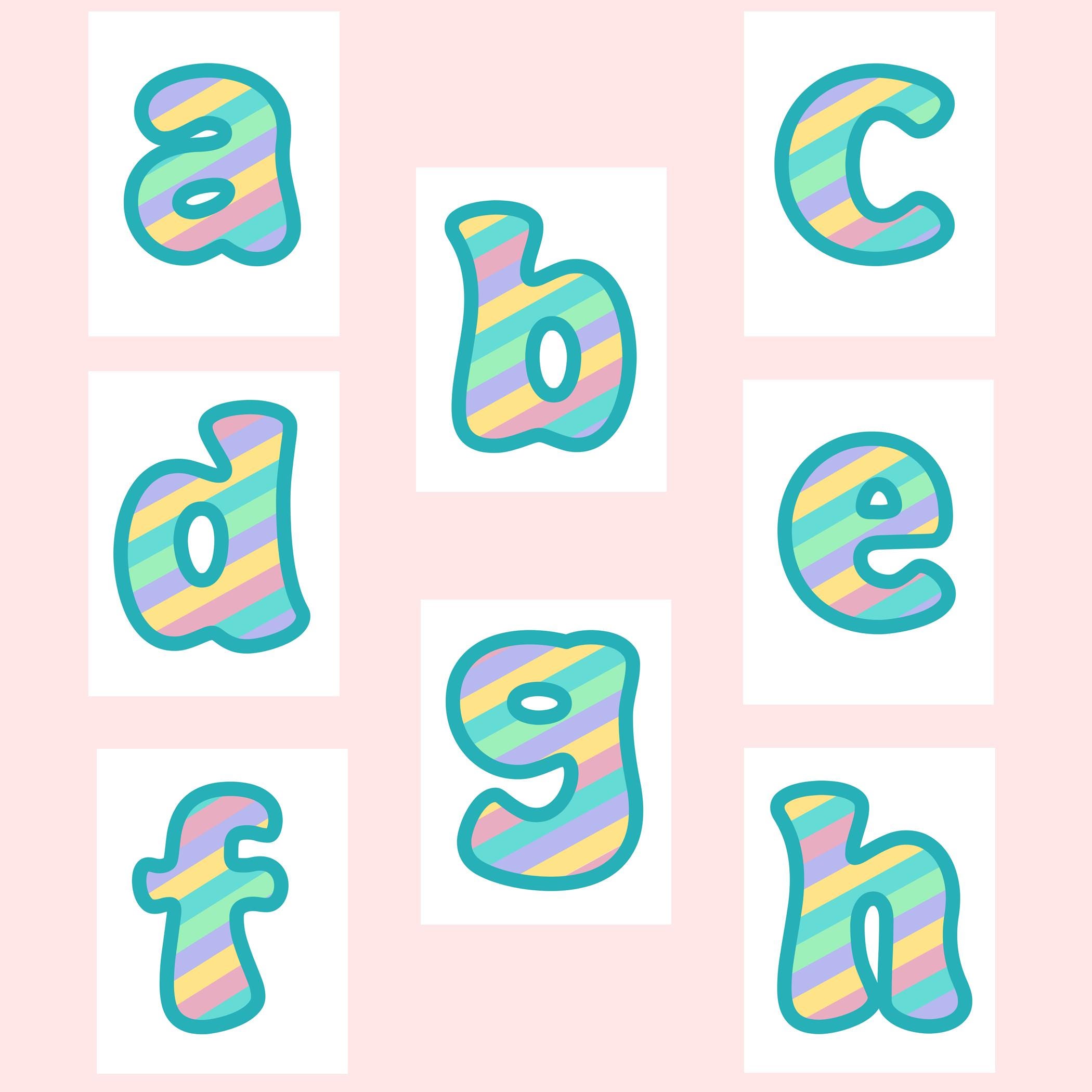 Printable Striped Bulletin Board Letters, Letters for Kids, Letters for ...