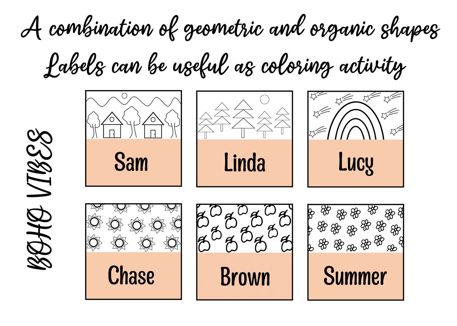 Student Name Tags, Classroom Labels, Neutral Student Labels, Boho ...