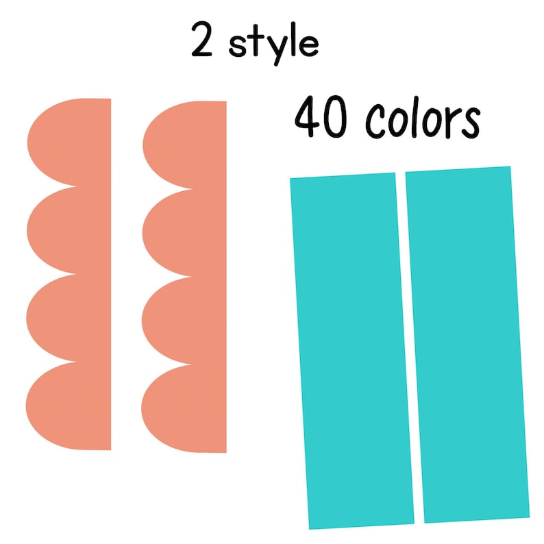 Scalloped Bulletin Board Borders, Colorful Classroom Decor (PDF & PPTX ...