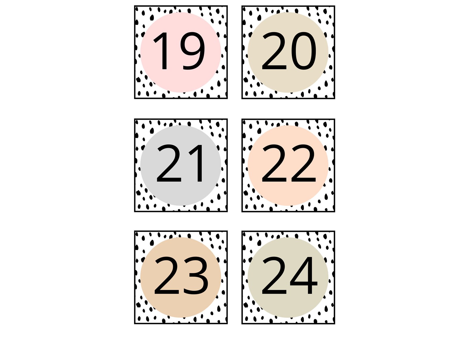 Printable Calendar Number Labels. Editable Number Tags. Number Tents ...
